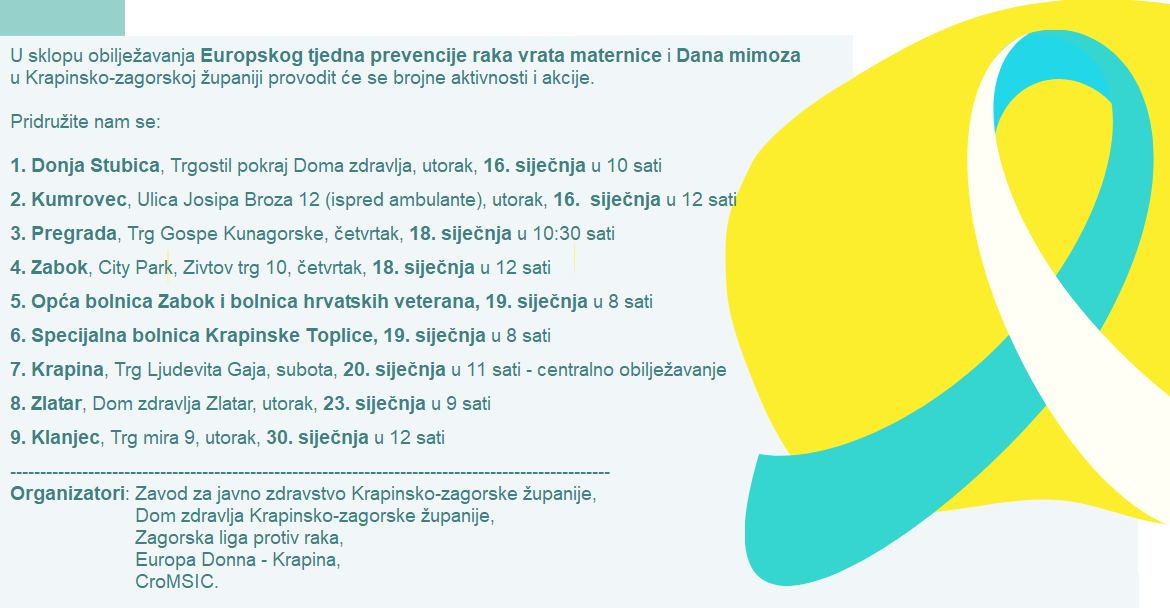 PLAVO ZELENA VRPCA: U Mjesecu borbe protiv raka vrata maternice KZŽ ...